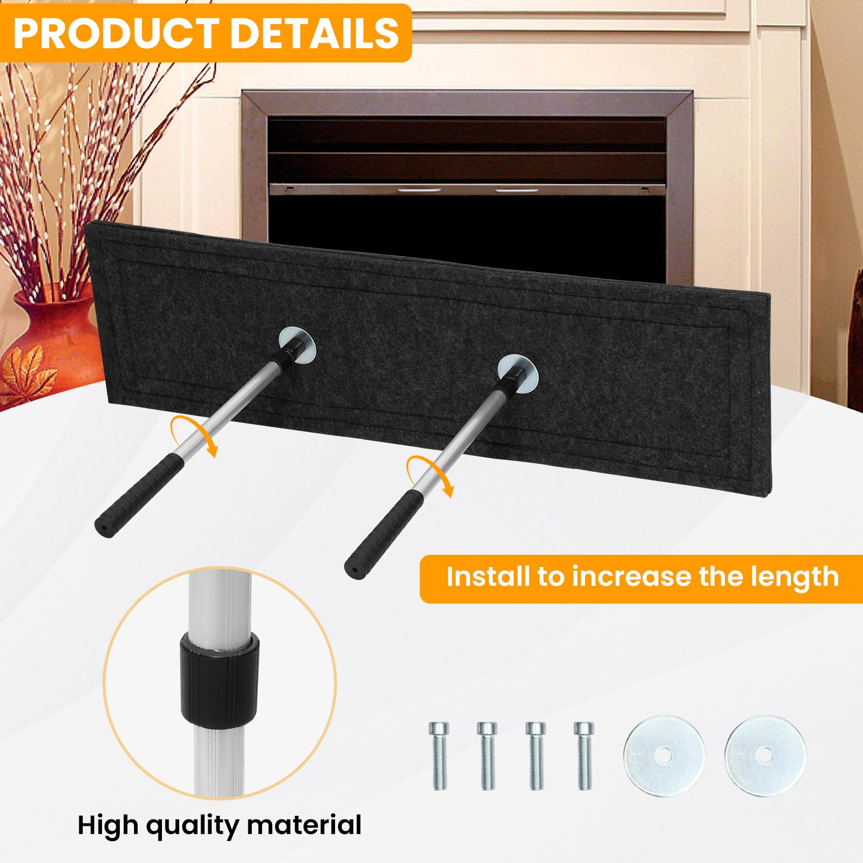 Rectangular Chimney Flue Plug 8''x32''-Fireplace Draft Stopper Fireplace Damper Seal Tool-Save Energy Block Soot &Debris-Better Than Inflatable Pillow or Balloon