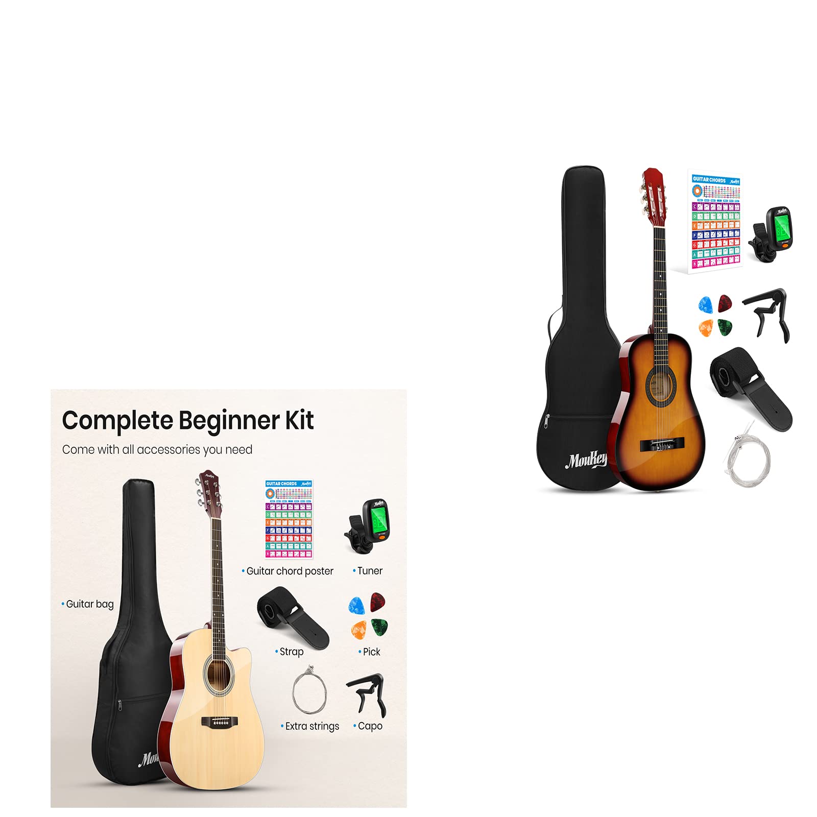 Moukey 41" Acoustic Guitar for Beginner Adult Teen Full Size Guitarra Acustica with Chord
