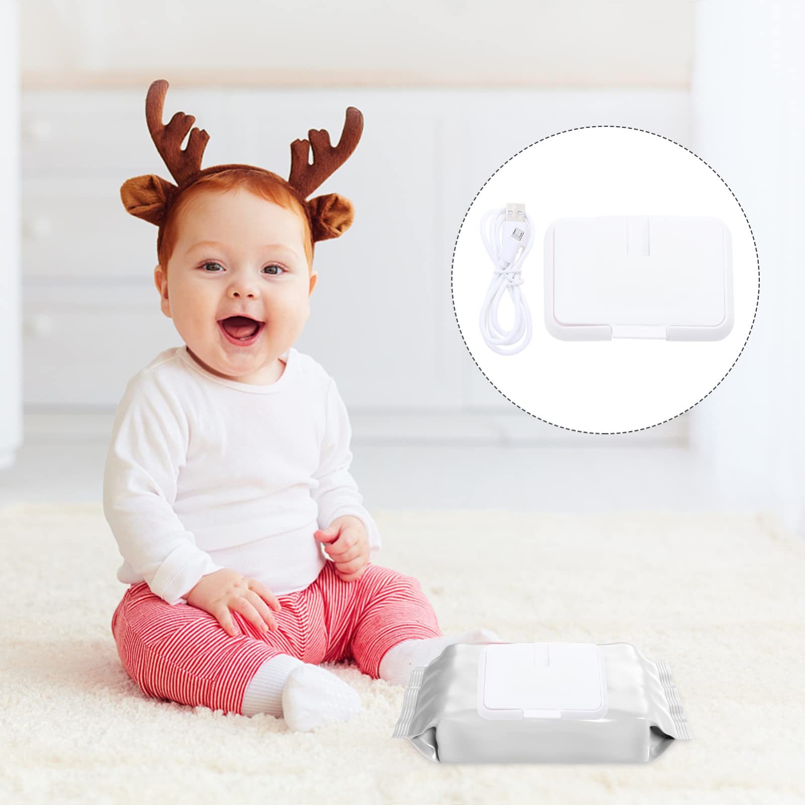 Toddmomy 2 Pcs Wipe Warmer USB Abs White Child Warm Baby
