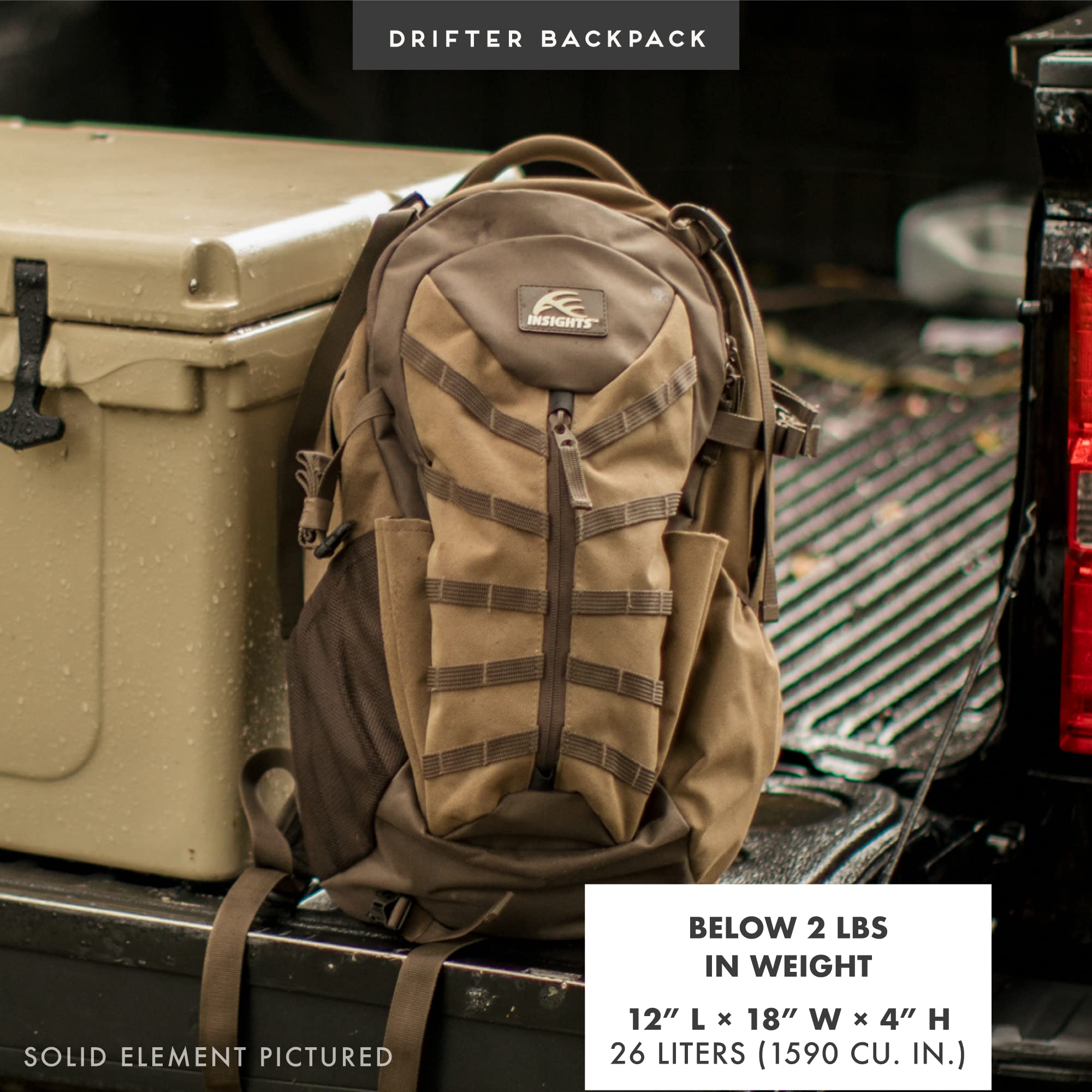 Insights Hunting by frogg toggs - The Drifter Backpack, Small, Lightweight Camo Hunting Day Pack, Mossy Oak Bottomland