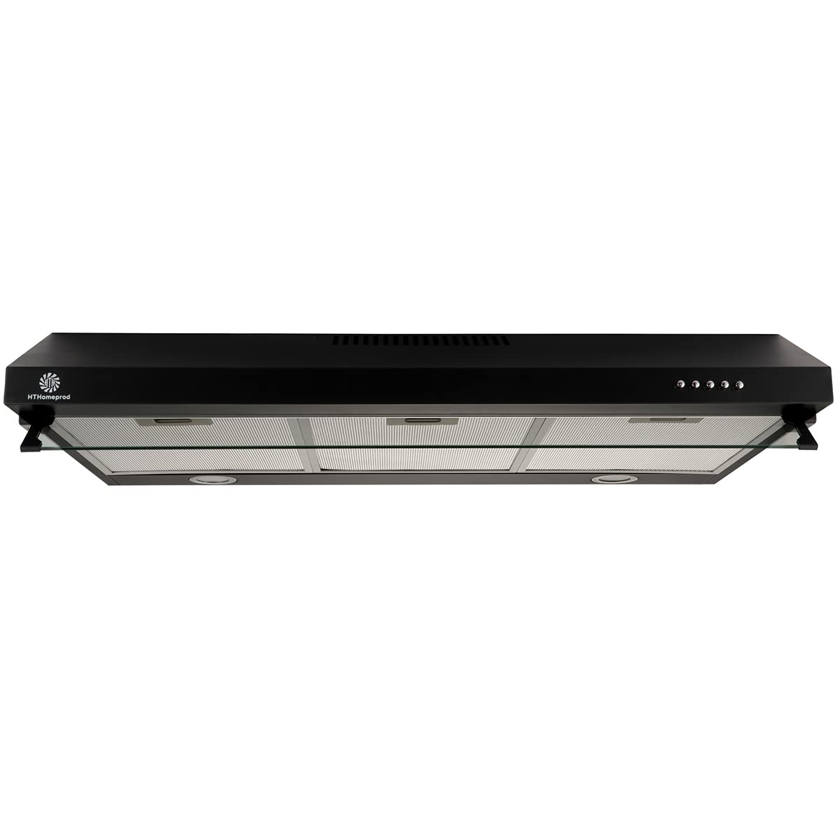 HTH HTHomeprod 36 Inch Under Cabinet Range Hood Stainless Steel Kitchen Stove Vent 3 Speeds Exhaust Fan Black Color