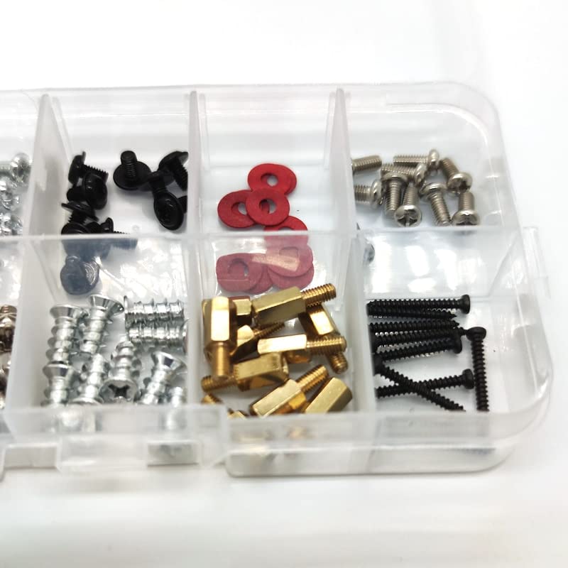 SBUOL 95Pcs Desktop Computer Chassis Screw PC Motherboard Screws Washer with Box