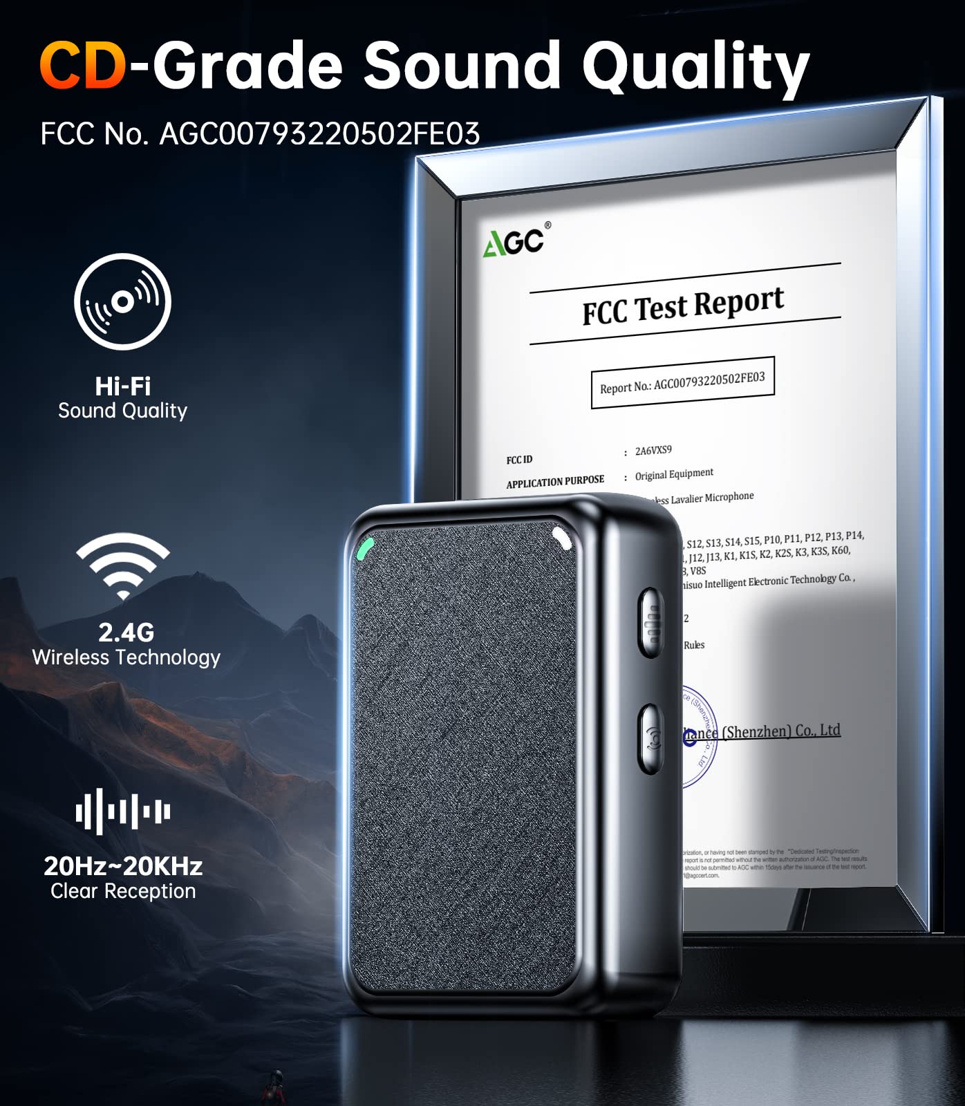OSTlab Super Clear Audio Wireless Lavalier Microphone for iPhone with Noise Cancelling, 70ft Transmission, 20H Battery Life, Auto Sync, Microphones for YouTube Interview Vlog Livestream & Podcast