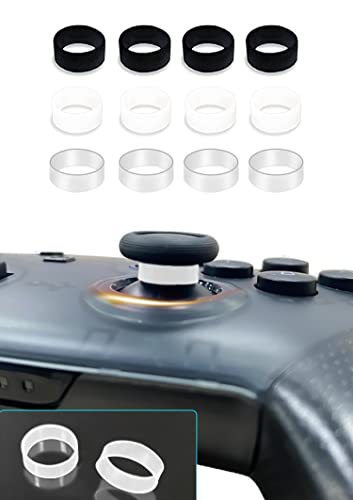 Stick Protective Ring, Anti-Shaving, White Powder Protection, Silicone Ring, Protective Ring for Sticks, Compatible with Various Controllers (3 Colors, Set of 12)