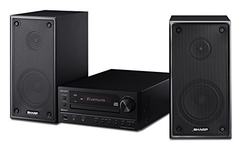 Sharp XLHF102B HI Fi Component MicroSystem with Bluetooth, USB Port for MP3 Playback, Built-in CD Player, AM/FM Tuners, 50W RMS, Remote Included, Black