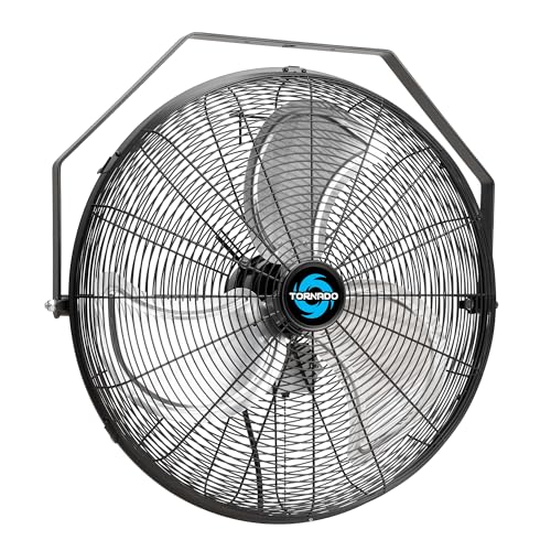 Tornado - 20 Inch High Velocity Industrial Wall Fan - 4750 CFM - 3 Speed - 6 FT Cord - Industrial, Commercial, Residential Use - UL Safety Listed