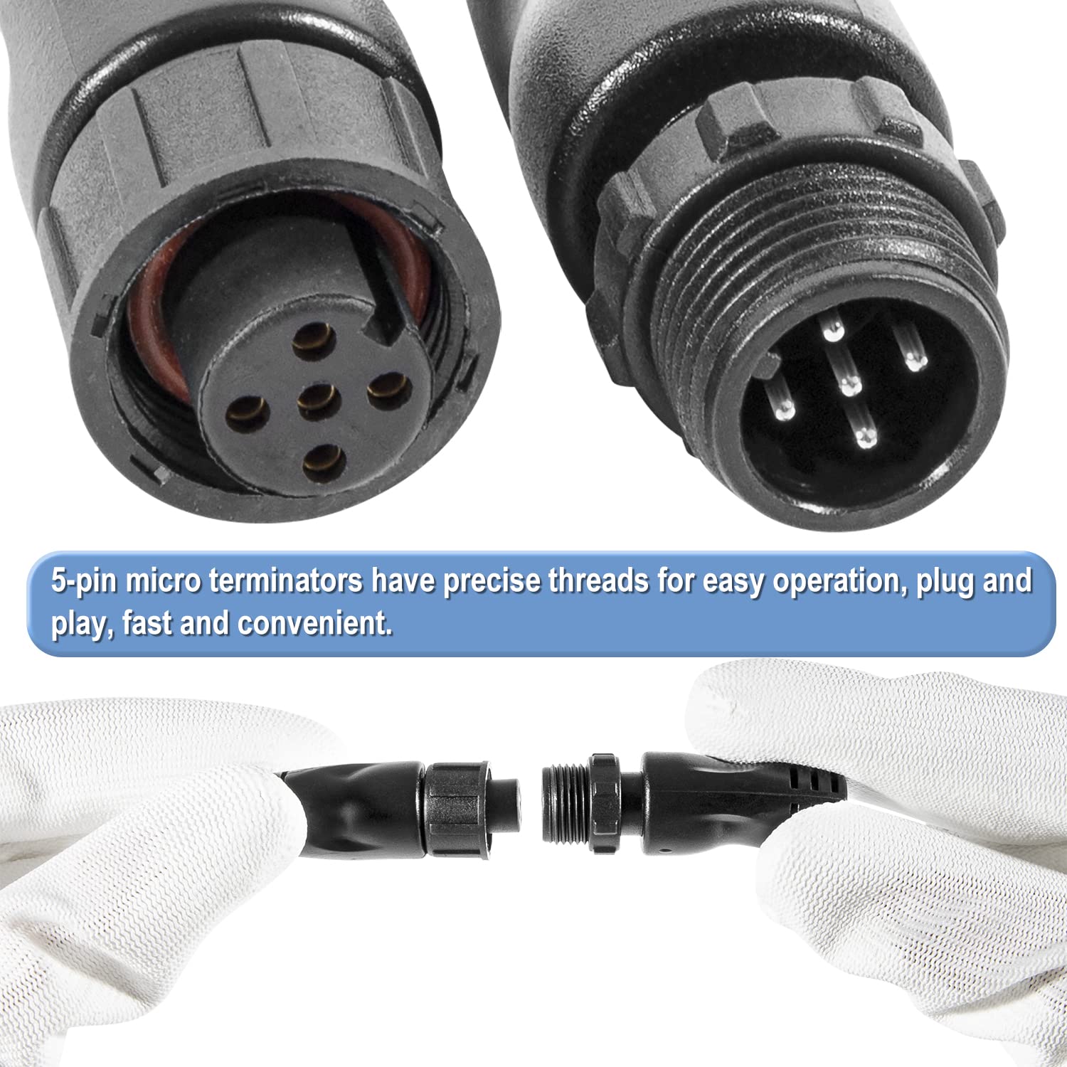 NMEA 2000 (N2k) Network Micro Resistor Terminators, One Male & One Female Terminator Connector Fit for Lowrance Simrad B&G Navico Garmin Networks