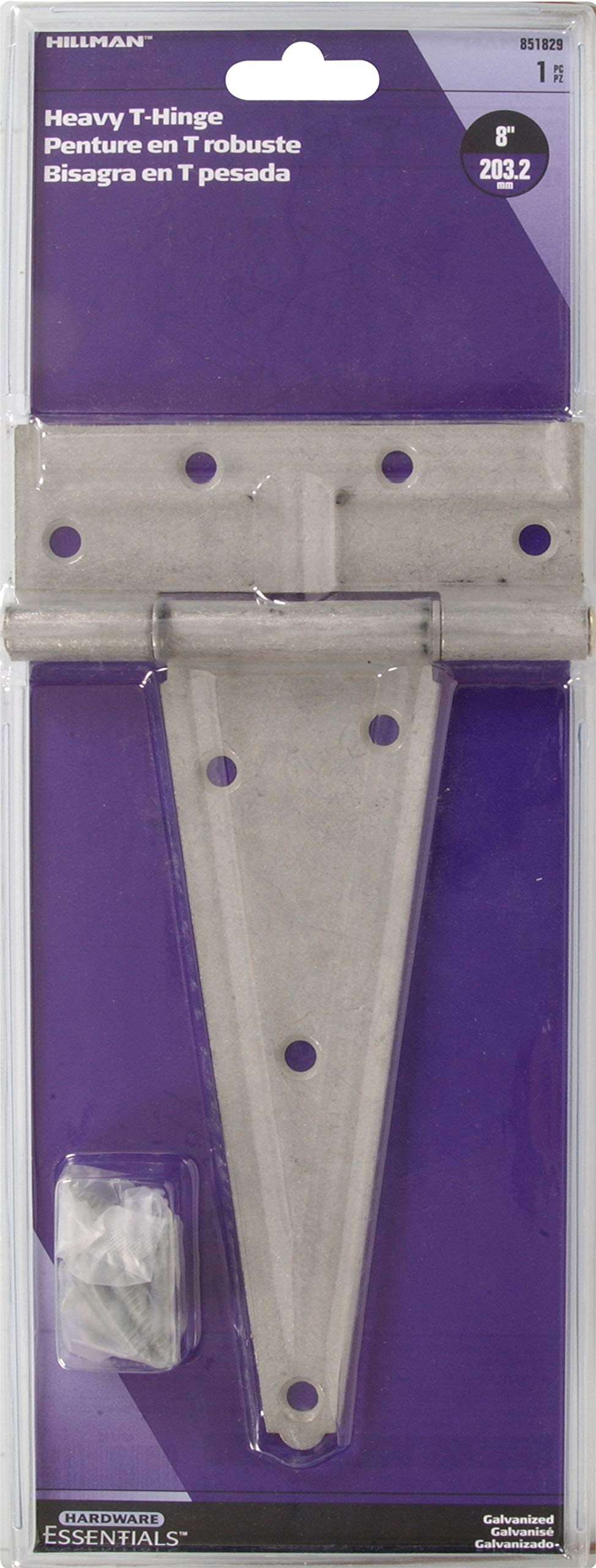 Hardware Essentials 851829 Heavy Duty T-Hinges Galvanized 8"