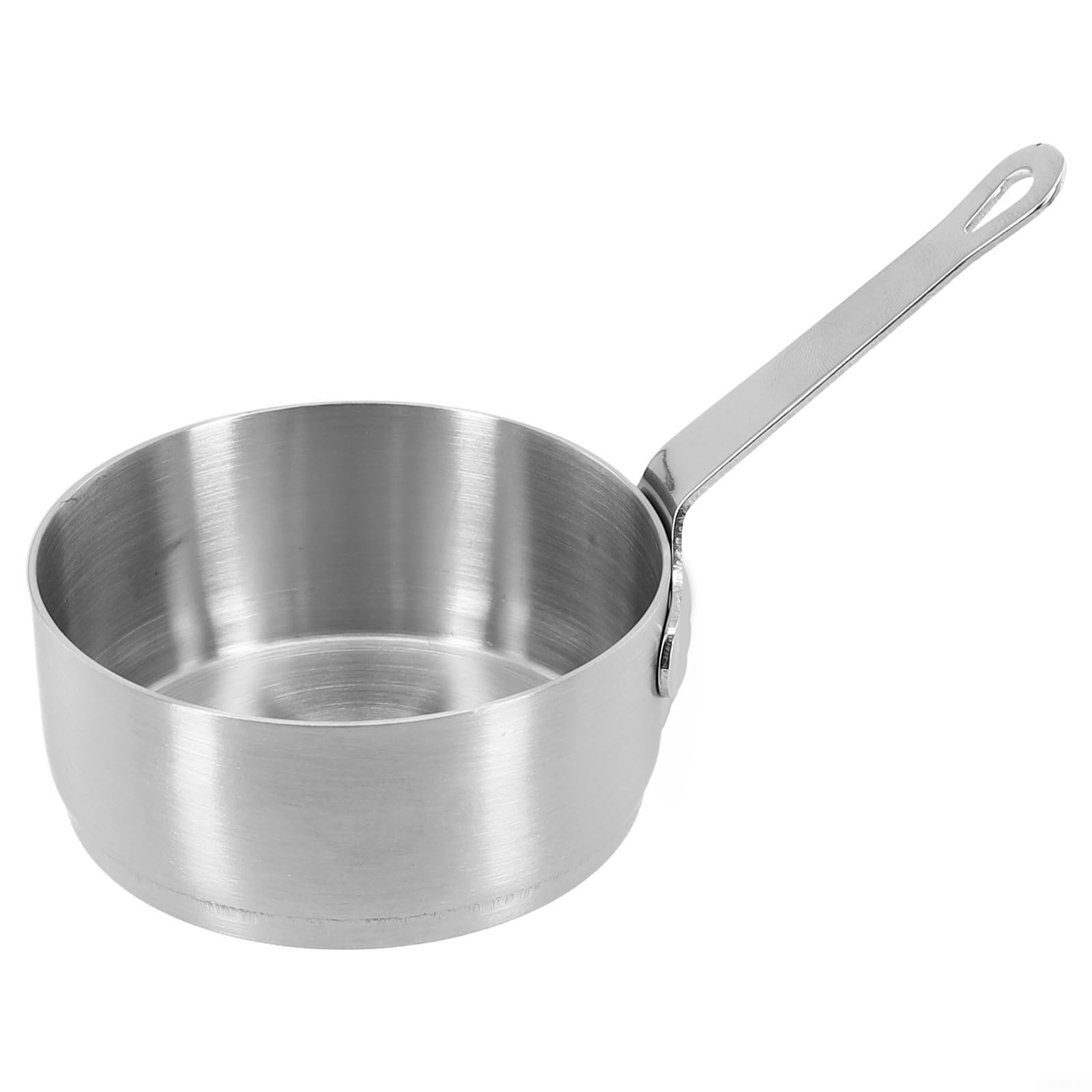 Startbuymore Small Sauce Pan Stainless Steel Saucepans Milk Pot Non Stick Small Saucepan Kitchen Cookware With Hanging Hole Long Handle(Silver(100ML))