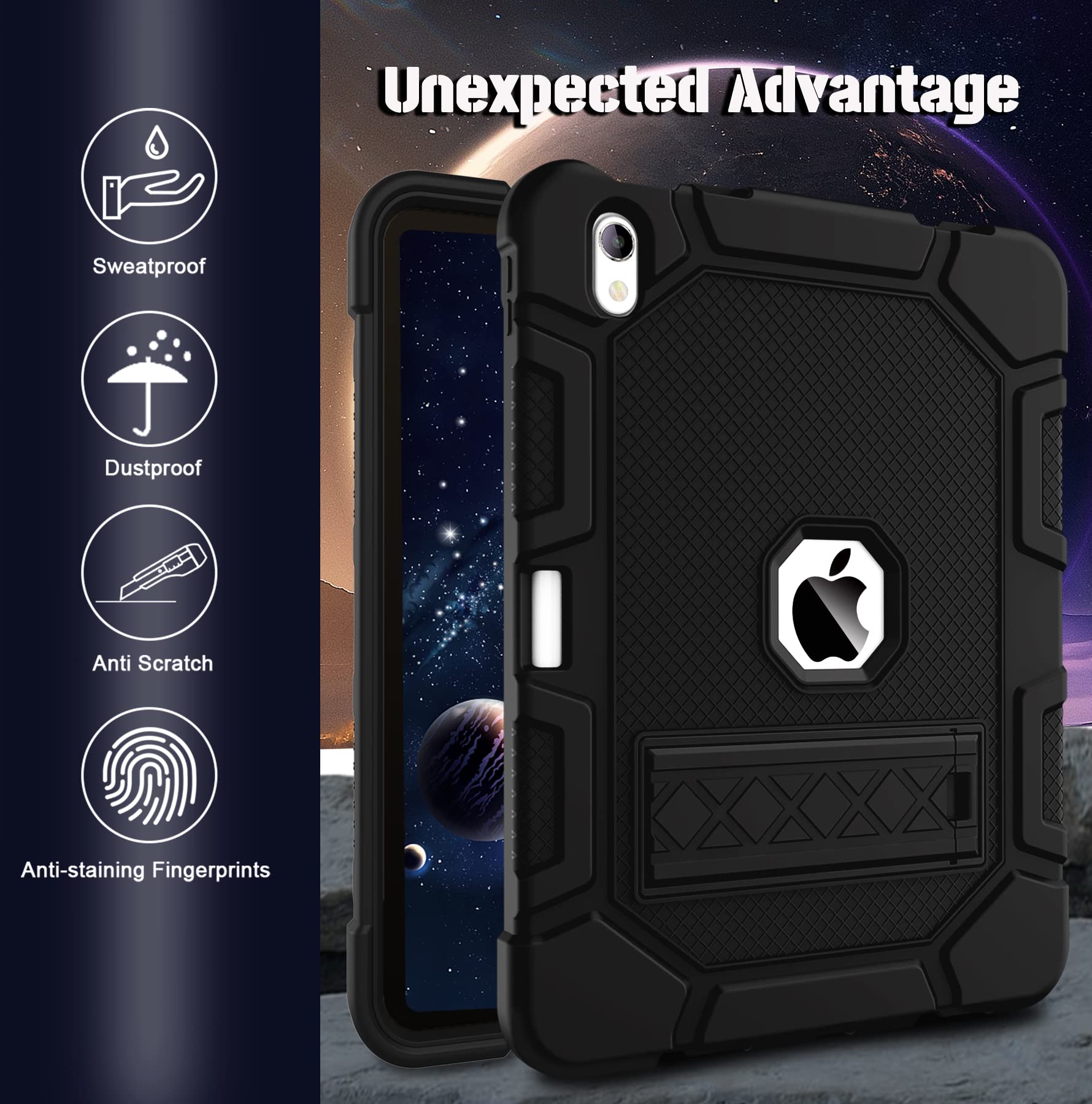 Rantice 10th Generation Case, 10th Case with Pencil Holder, 10th Gen Case with Kickstand, Hybrid Shockproof 10.9 inch Case for Kids Boys Children 2022 Released (Navyblue+Red)