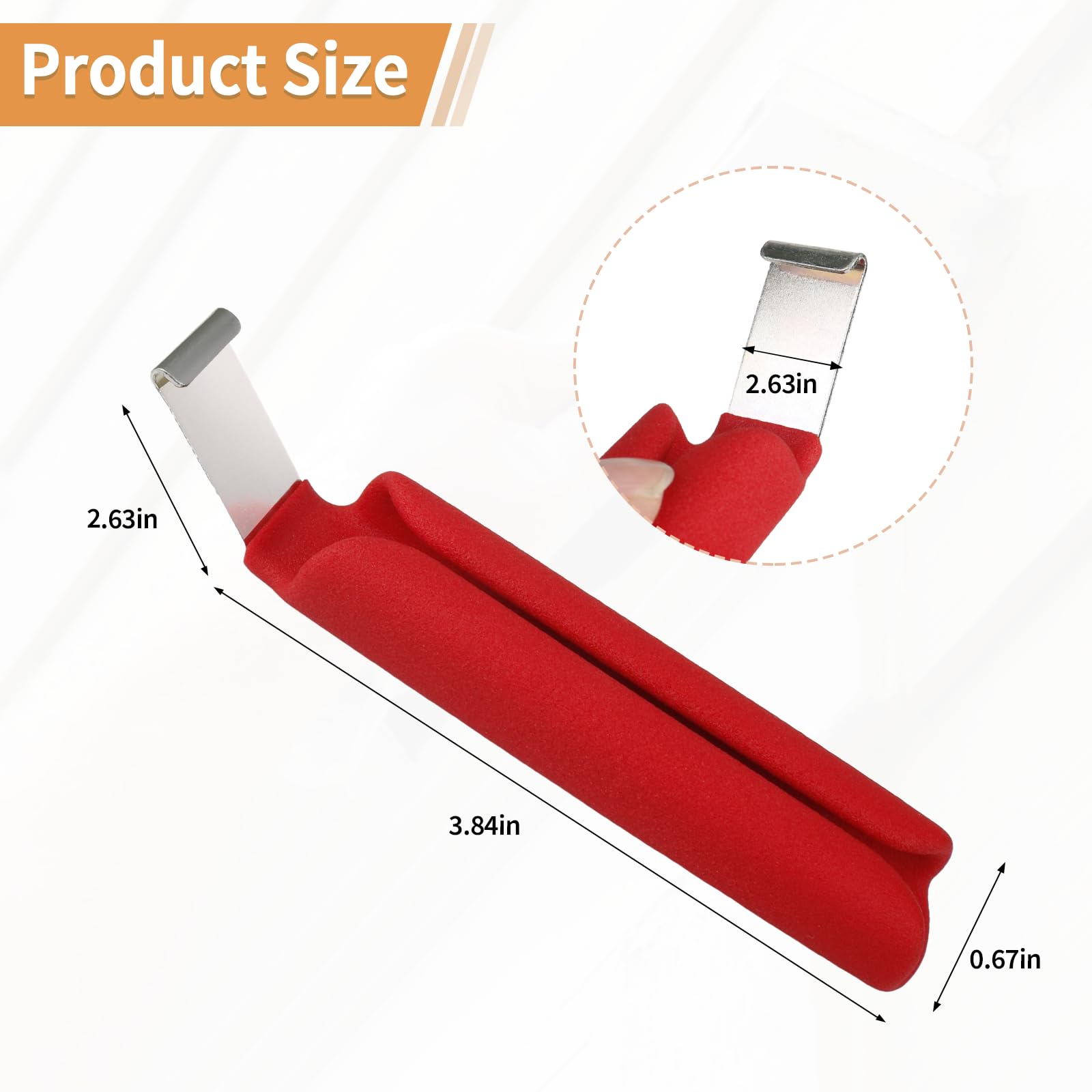 Vinyl Siding Removal Tool Fits for Reattach Siding Repair, Steel Blade Siding Zip Tool Extra Long Non-Slip Grip Handle(Red)