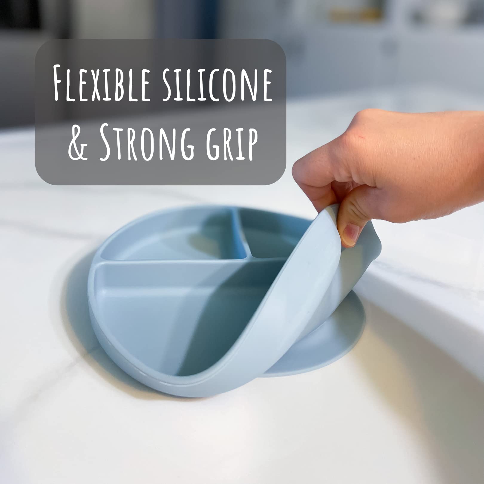 Suction Plate Set for Babies & Toddlers, 100% Food Grade Silicone, BPA Free, Dishwasher and Microwave Safe