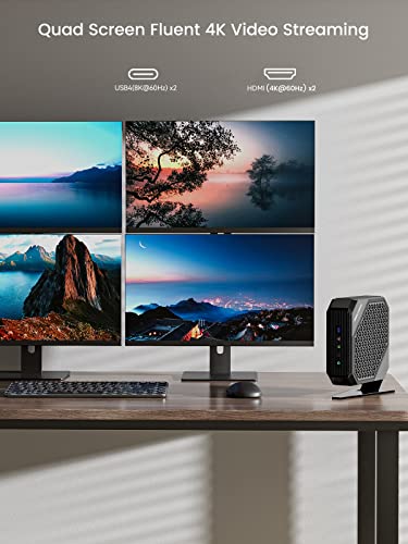 MINISFORUM Neptune Series HX99G Mini PC AMD Ryzen 9 6900HX Desktop Computer, DDR5 32GB RAM+1TB SSD, 2X HDMI & 2X USB4 Quad Outputs, AMD Radeon RX 6600M Discrete Graphics Small PC