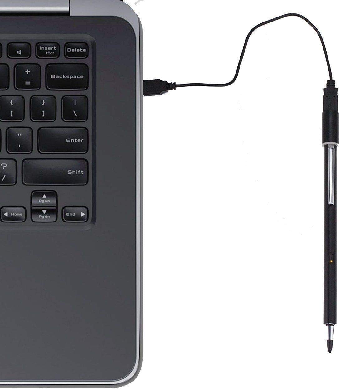 Navitech Midnight Black Rechargeable Fine Point Digital Stylus - Compatible with Padgene 10.1 Inch Google Android 10 Tablet