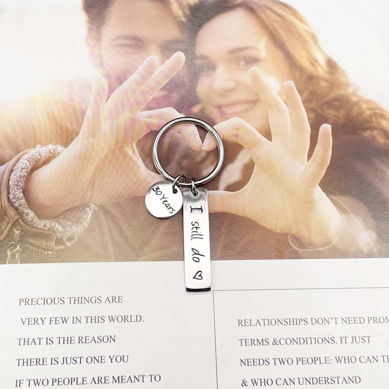 JJTZX I Still Do Keychain 10th 20th 30th 40th 50th Wife Husband Keyring Couples Keychains Wedding Gift(30 Years)