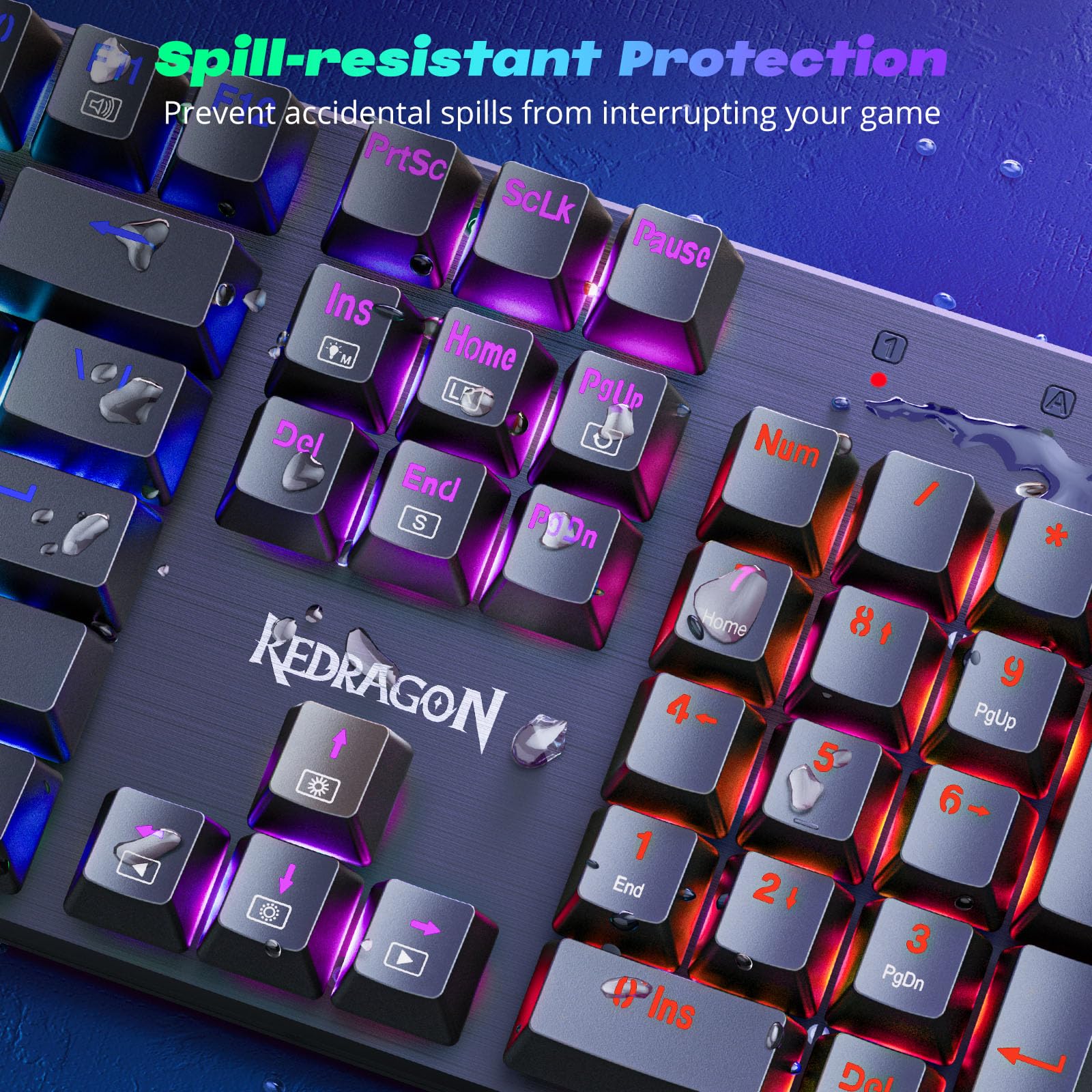 Redragon Gaming Keyboard, Mechanical Gaming Keyboard with Red Switches, Fully Programmable Mechanical Keyboard, Hot Swappable, RGB Backlit, Anti-Ghosting for Windows Mac, 12 Mutiplemedia Keys, K565