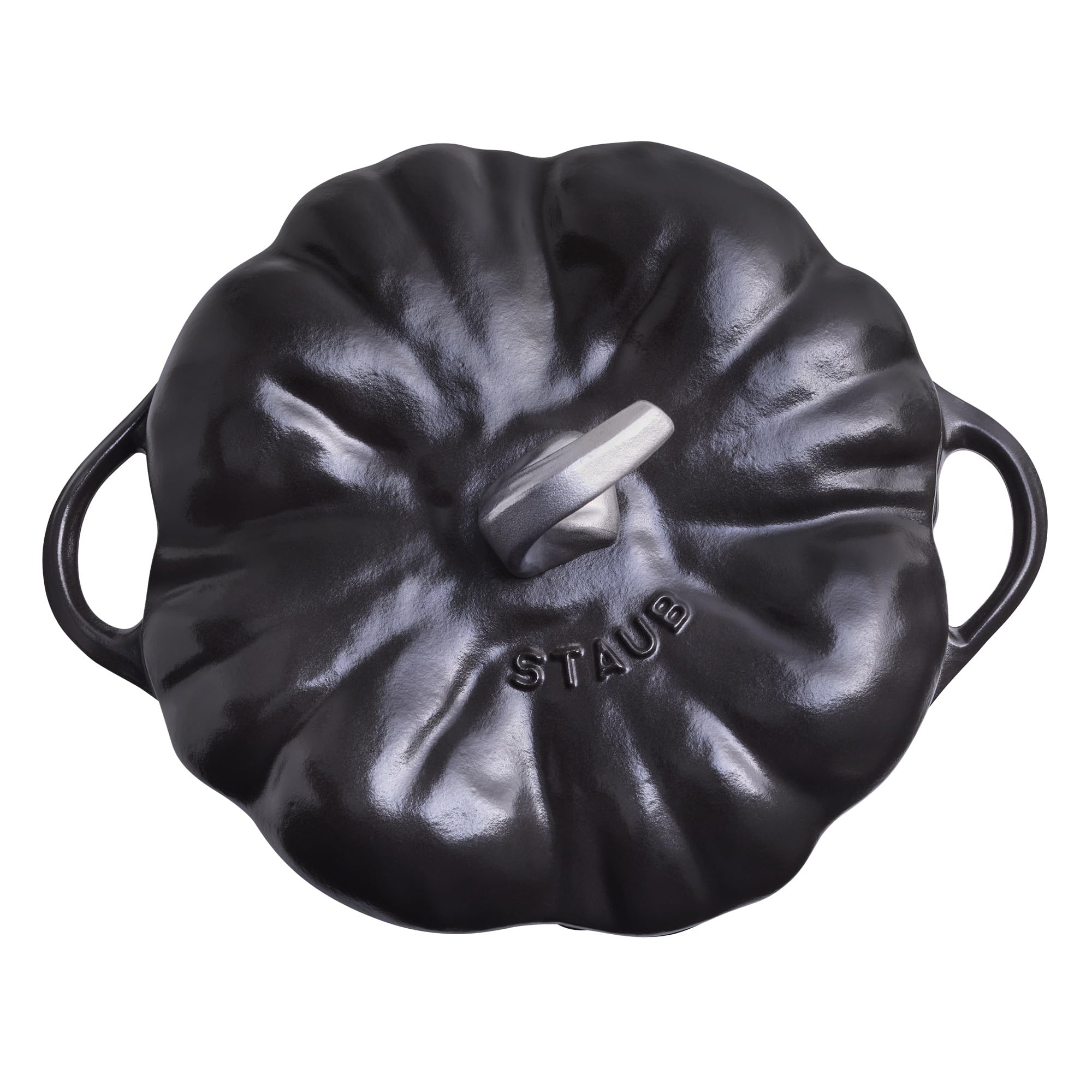 STAUB Cast Iron 3.5-qt Pumpkin Cocotte with Stainless Steel Knob - Black