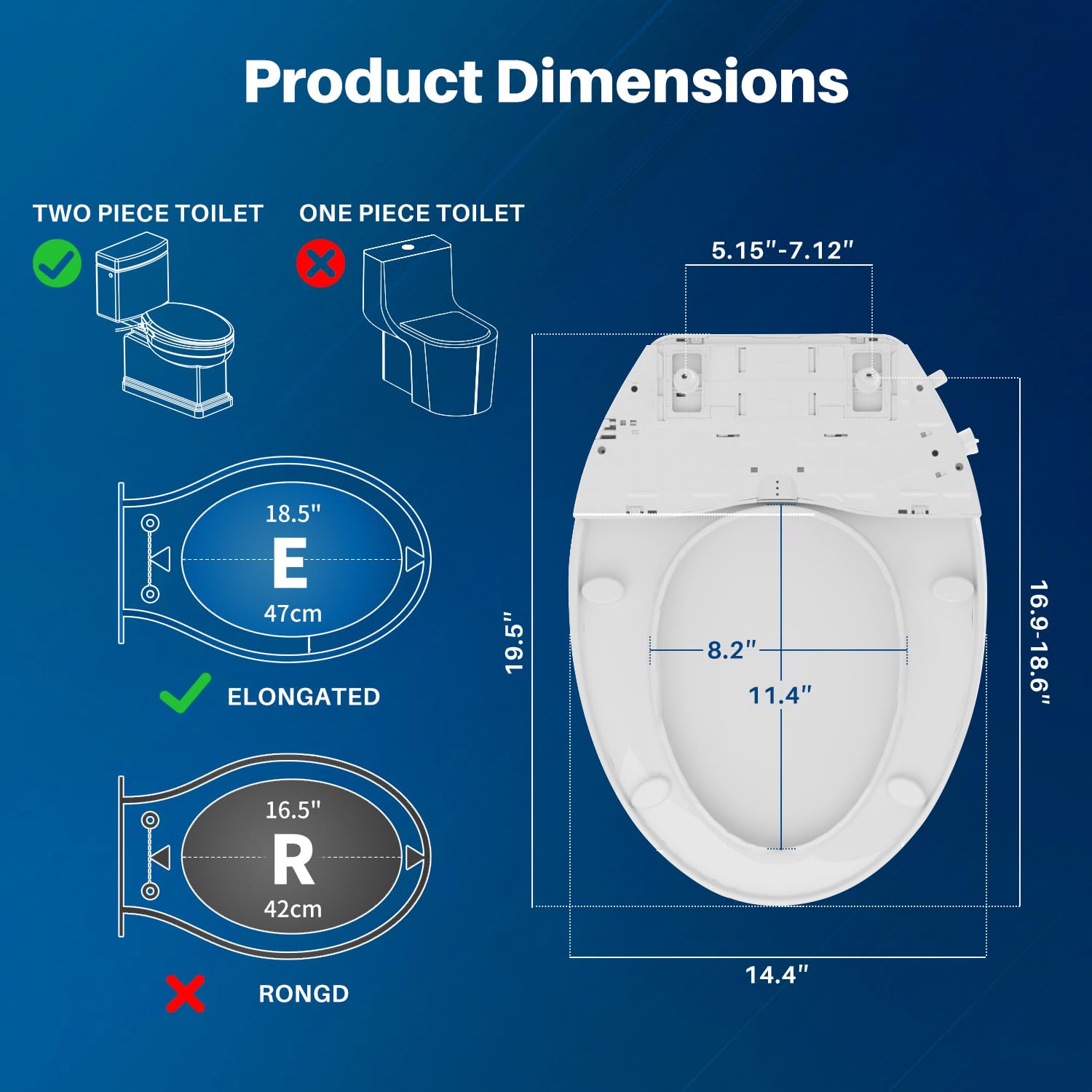 Toilet Bidet Seat Elongated, Non-Electric Bidet Seat, Swash Seat with Adjustable Water and Dual Nozzle System for Bathroom, Easy Installation, White Bidet Attachment