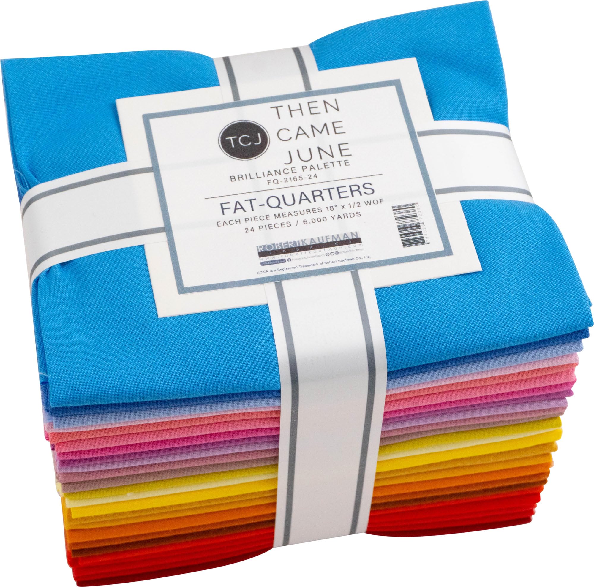 Then Came June Kona Cotton Solids Brilliance Palette 24 Fat Quarters Robert Kaufman FQ-2165-24