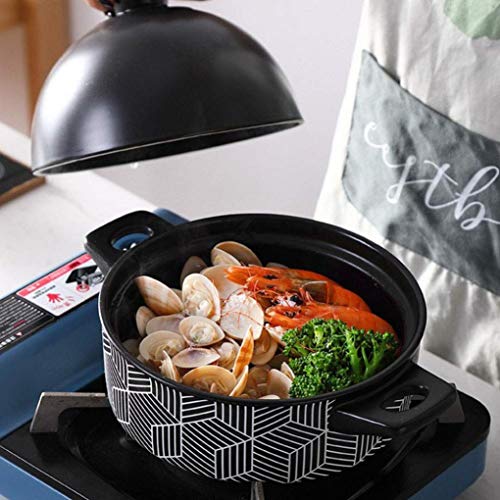 MYYINGBIN 1.3 Liter Moroccan Tagine Slow Cooker Clay Casserole Suitable for Electric Steamer Oven Dishwasher Disinfection Cabinet Microwave Oven Open Flame