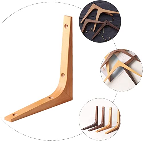 Shelf Brackets wall Shelves 4 pcs Heavy Brackets Shelf- Wall Clapboard Angle Khaki Kitchen Shape Home Supports Support Joint Fixator Floating Selves Supporter Bookshelf Rack Frame Duty Mount ( Size :