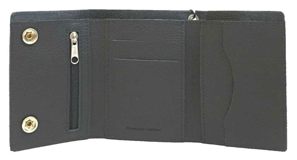Harley-Davidson Men's Embossed B&S Logo Medium Trucker Wallet, Black XML3517-BLK