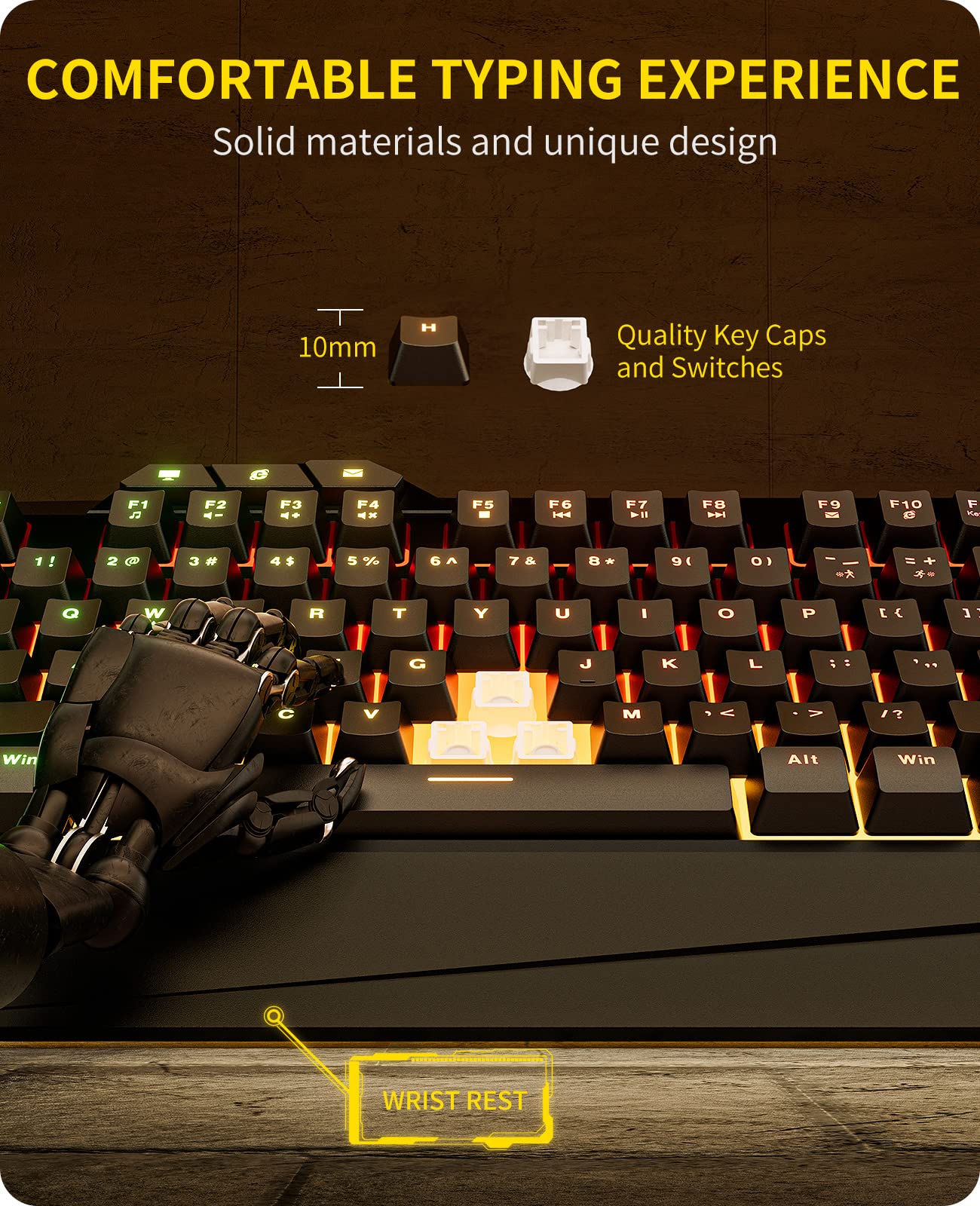 havit Gaming Keyboard and Mouse Combo, Backlit Computer keyboards and RGB Gaming Mouse, Gaming Accessories 104 Keys PC Gaming Keyboard with DPI 4800 Mouse for Gamer, Black