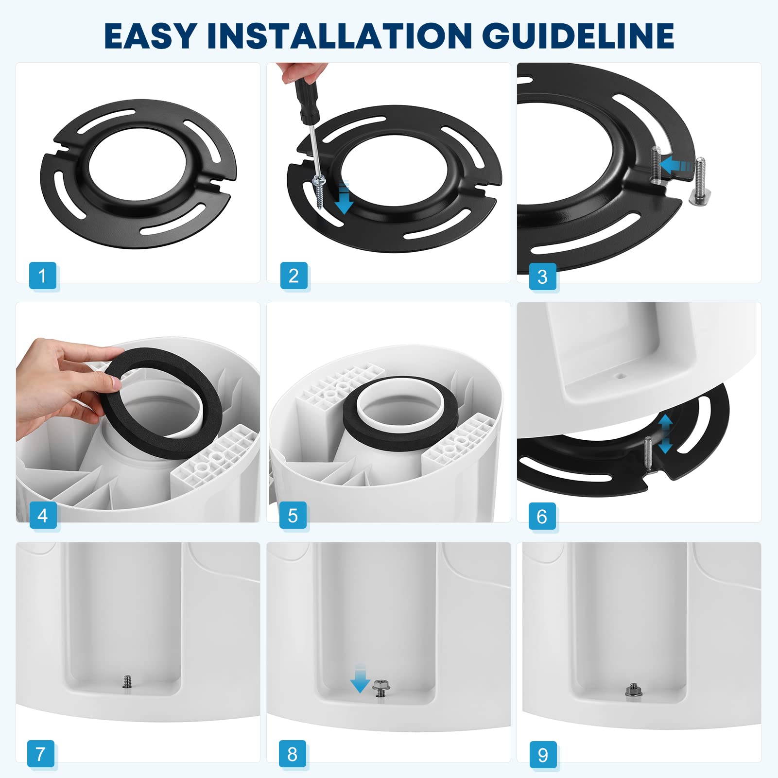 Kohree Gravity Flush Toilet RV Foot Pedal High Toilets 19.7 Inch Height Tall Profile White