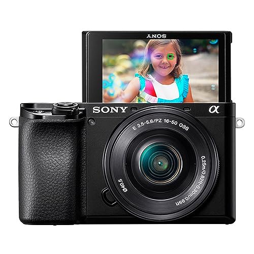 Sony a6100 Mirrorless Camera with 16-50mm + 55-210mm Lenses, 64GB Extreem Memory,Videl Microphone, LED Video Light, Case. Tripod, Filters, & Professional Video & Photo Editing Software Kit