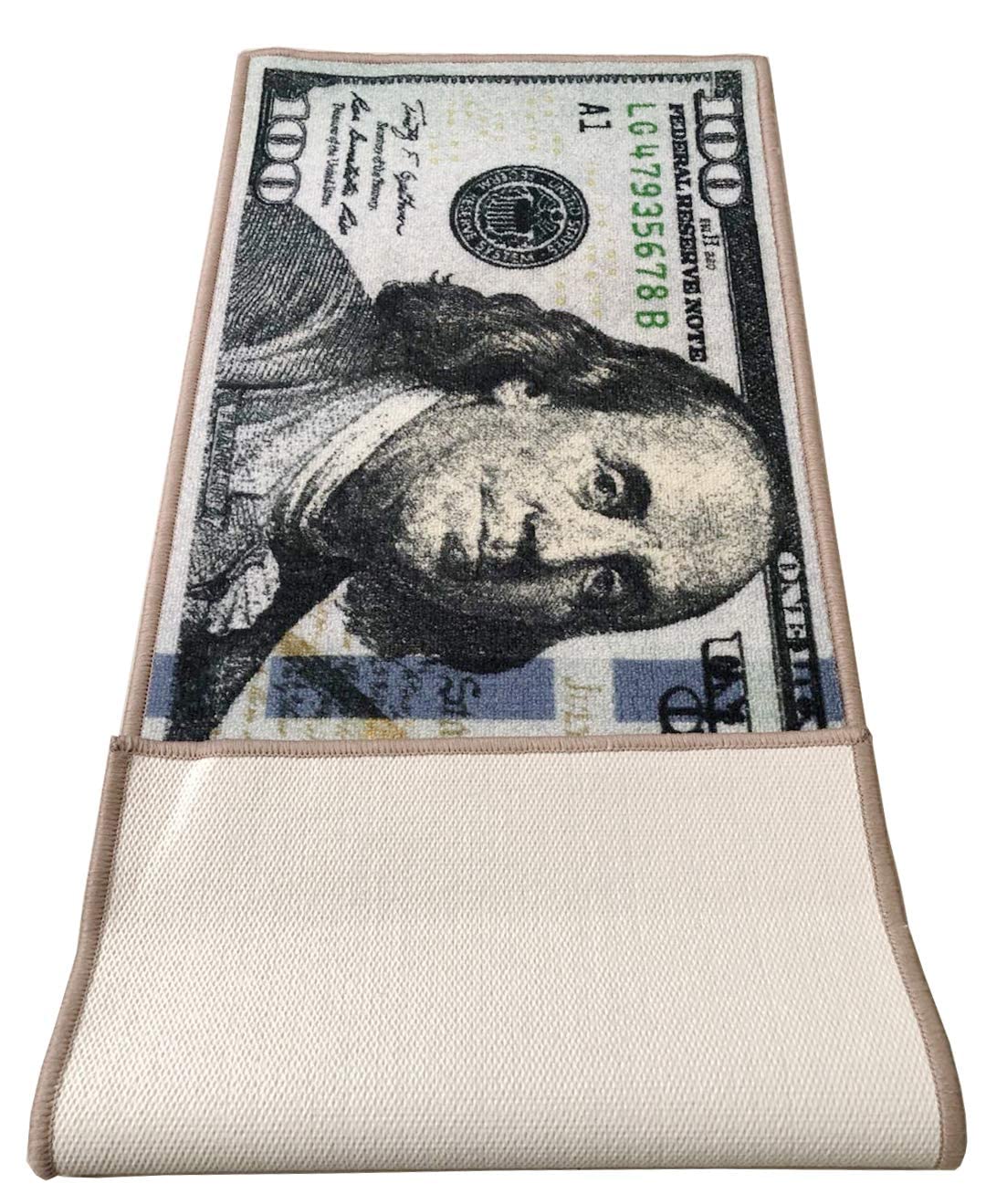 HUAHOO Money Rugs 100 Dollar Bill Runner Area Rug for Living Room Kitchen Rug Laundry Runner Rug Bedroom Bathroom Mat (22" x 53")