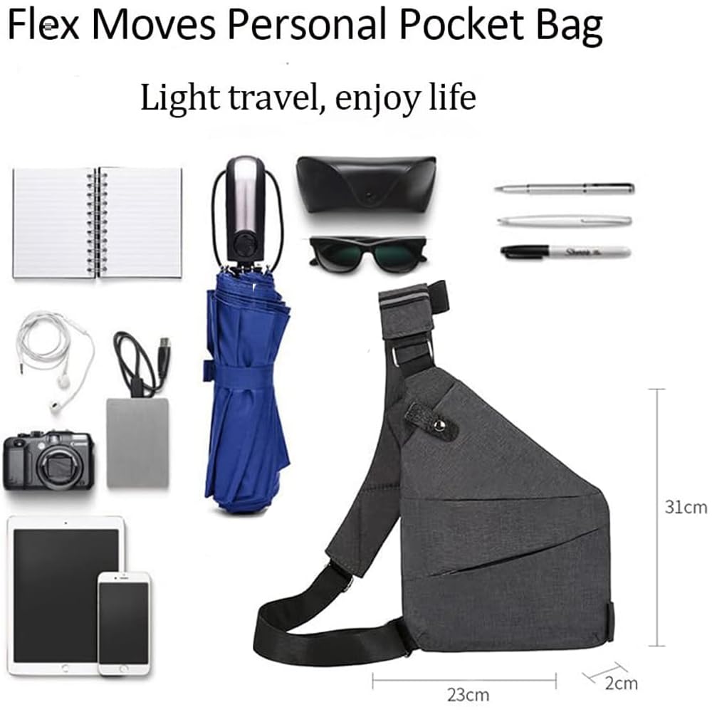 KYAOBEY Wander Plus Anti Theft Bag, Wander Bag, North Carry Slim Sling Bag,Anti Theft Slim Sling Bag for Women & Men (Black)