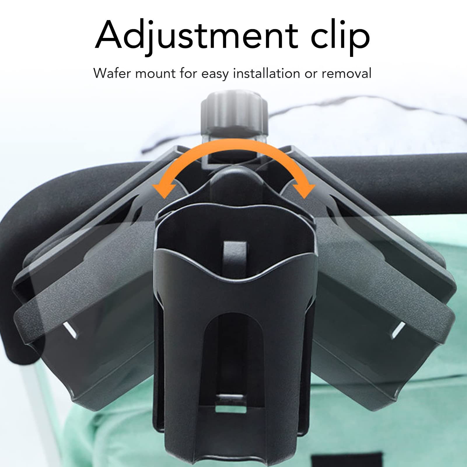 Universal Cup Holder, Stroller Cup Holder, Bike Cup Holder, Large Caliber Designed Cup Holder, Cup Drink Holder for Stroller, Bike, Wheelchair, Walker, Black