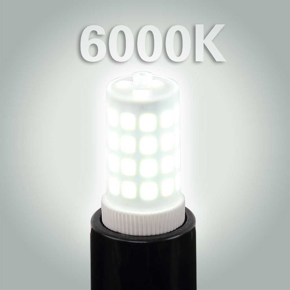 HRYSPN E12 led Light Bulb 120V 6000K Daylight White 5W 500LM Candelabra Screw Base, Halogen Bulb Replacement 15-50W, for Night Light, Refrigerator Light (Pack of 4)