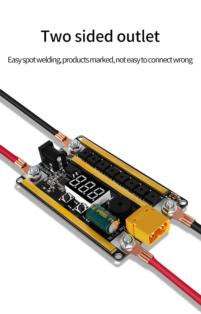 Mekek Spot Welder Control Board, 99 Levels 12V 2400A Spot Welder Kit, Handheld Portable DIY Spot Welding Machine PCB Circuit Board for 18650 Lithium Battery (with housing)