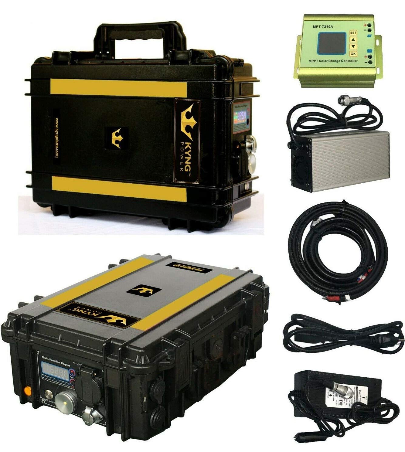 KYNG 2000Wh Solar Generator KIT Portable Power Station Back-Up Power Supply RV, Outdoors, Emergency, Camping, CPAP - High Powered 110V Output, 48V/40Ah Battery, DC 5V/2A DC 12V/3A
