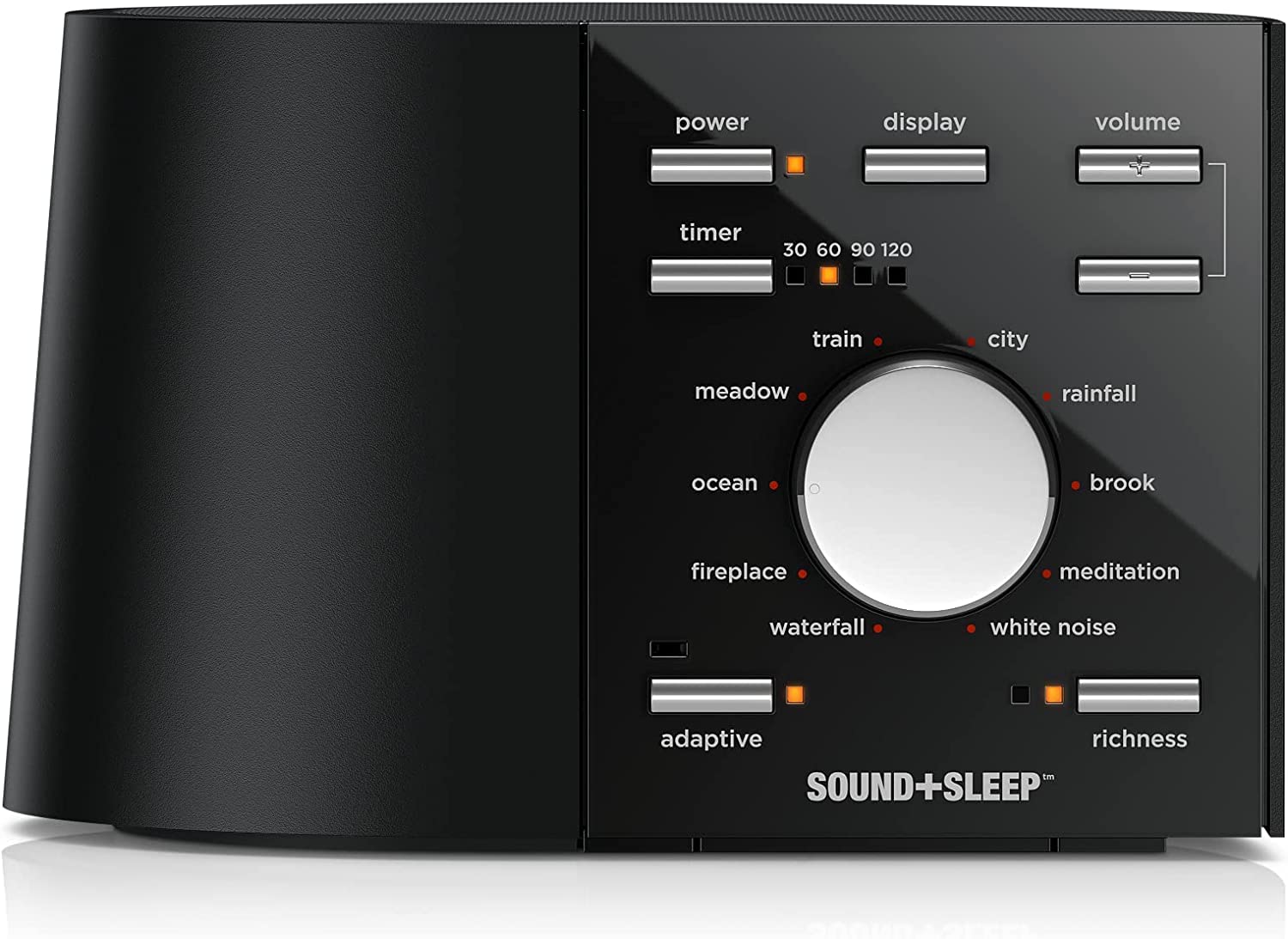 Sound+Sleep High Fidelity Sleep Sound Machine with 30 Guaranteed Non-Looping Nature Sounds, Sleep Timer, and Adaptive Sound Technology, Classic Black (Renewed)