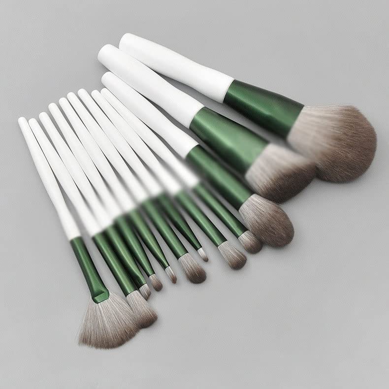 TREXD 12 Piece Wooden Handle Makeup Brush Set Powder Eye Makeup Tools