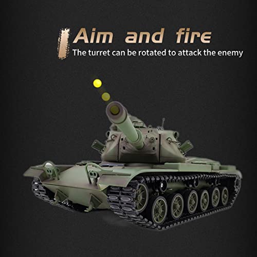 Ottima 2.4G Remote Control Tank Model, 1:16 RC American M60A3 Main Battle Tank Military Tank Model with Lighting Sound Effect for Adults