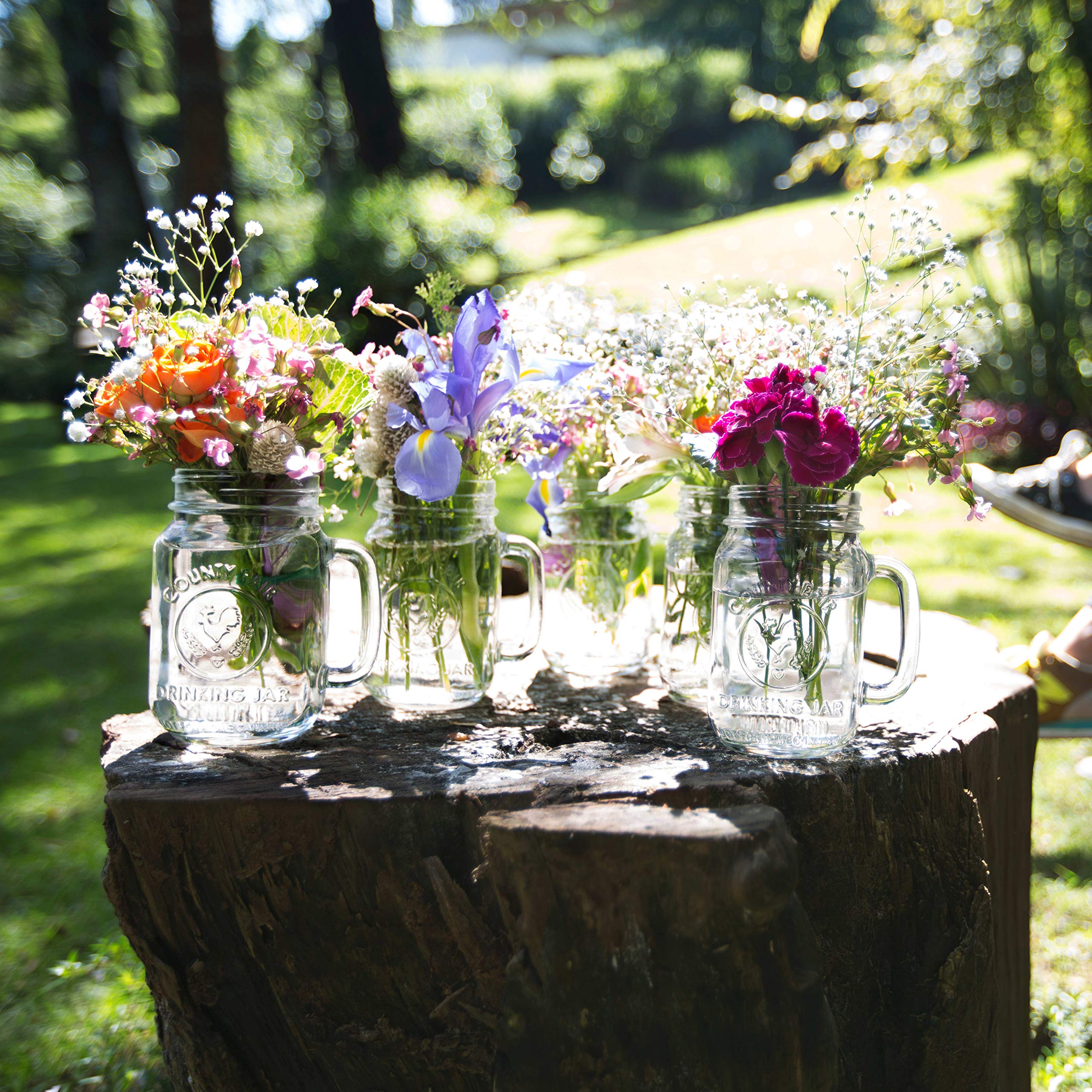 Libbey County Fair Glass Drinking Jars, 16.5-ounce, Set of 12