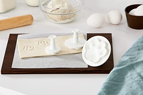 PME Paw Plunger Cutter Set of 3 for Cake Decorating/Fondant, Standard, White
