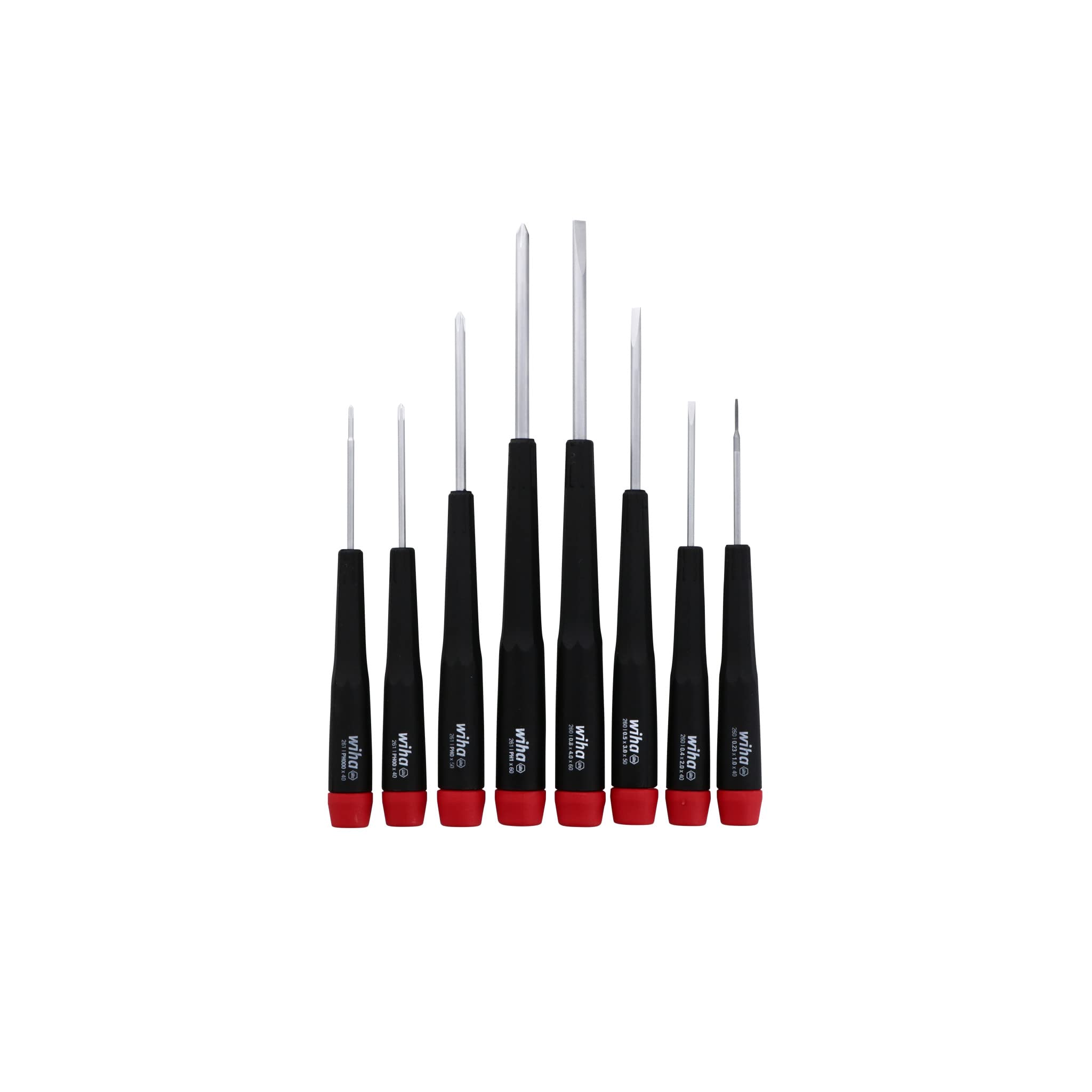 Wiha 26199 Slotted and Phillips Screwdriver Set in Rugged Canvas Pouch, 8 Piece