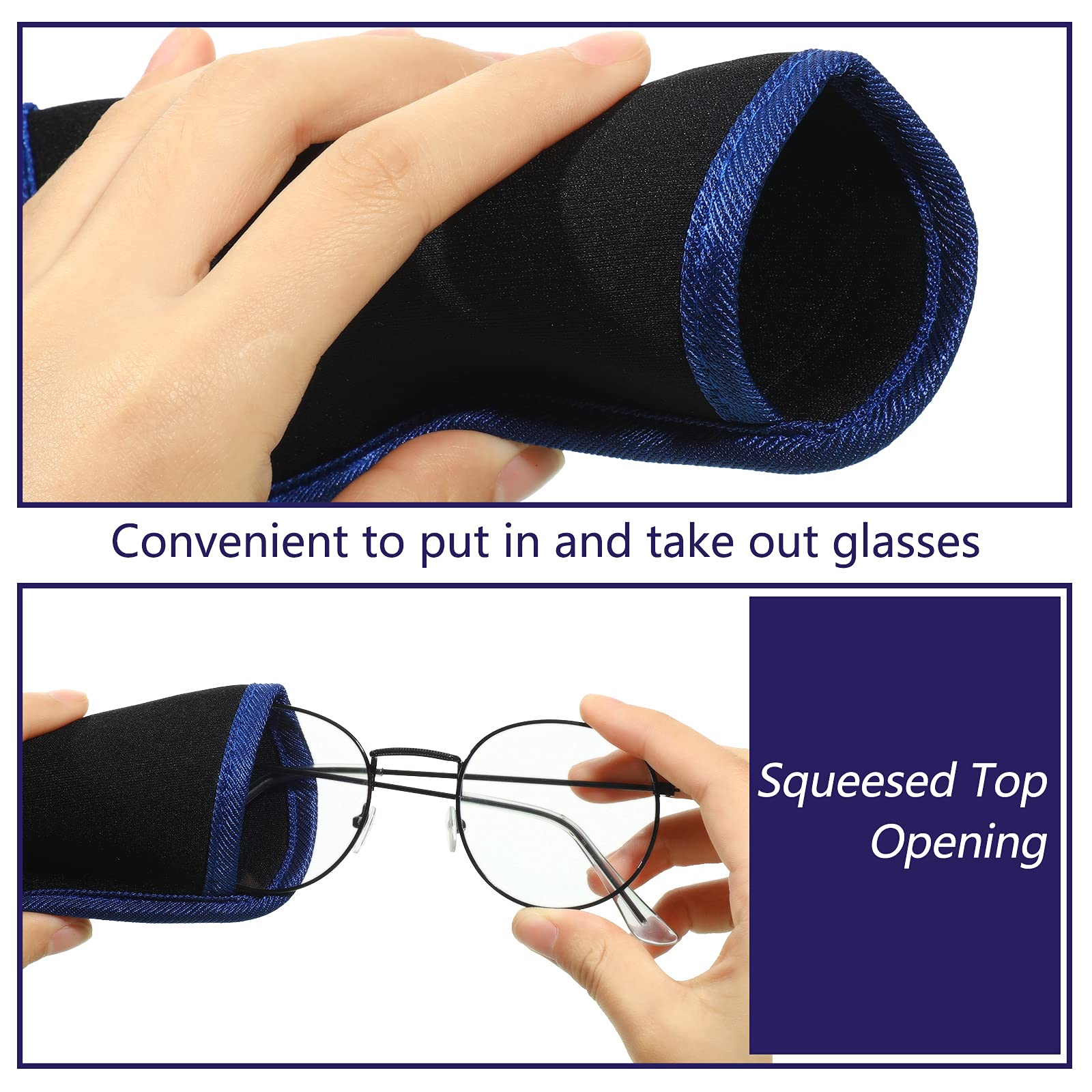 Konohan 12 Pieces Glasses Case Soft Eyeglasses Pouch Portable Eyewear Sunglasses Bag Anti Scratch, 6.1 x 2.76 Inch, 6 Colors (Bright Color)