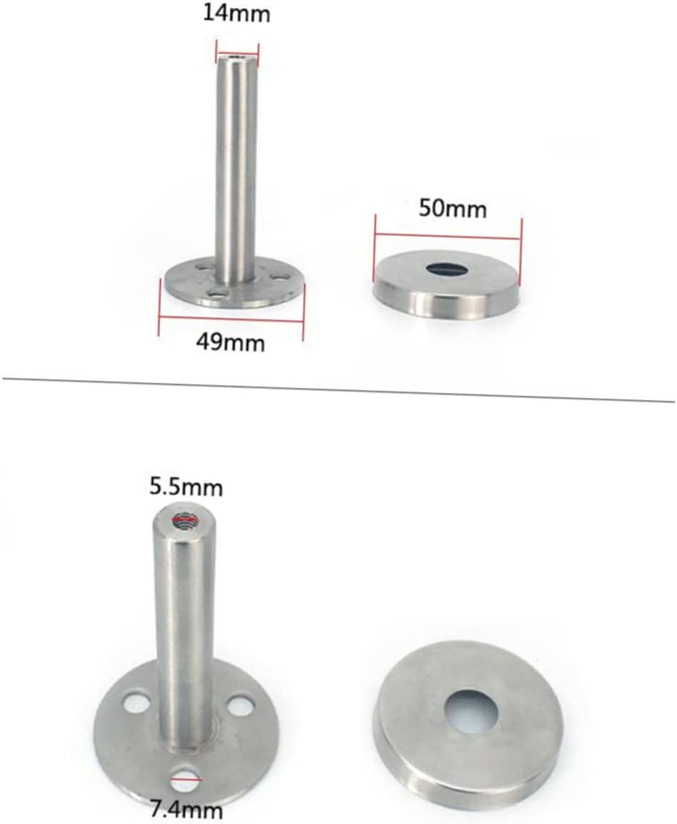 Shelf Brackets Wall Shelves 2 Pcs Flat Handrail Support Ground Balustrade For Clip Back Staircase Panel Post Fixing Glass Stainless Rod Clamps Floor Bracket Base Steel Clamp Brackets Shelf Adjustable