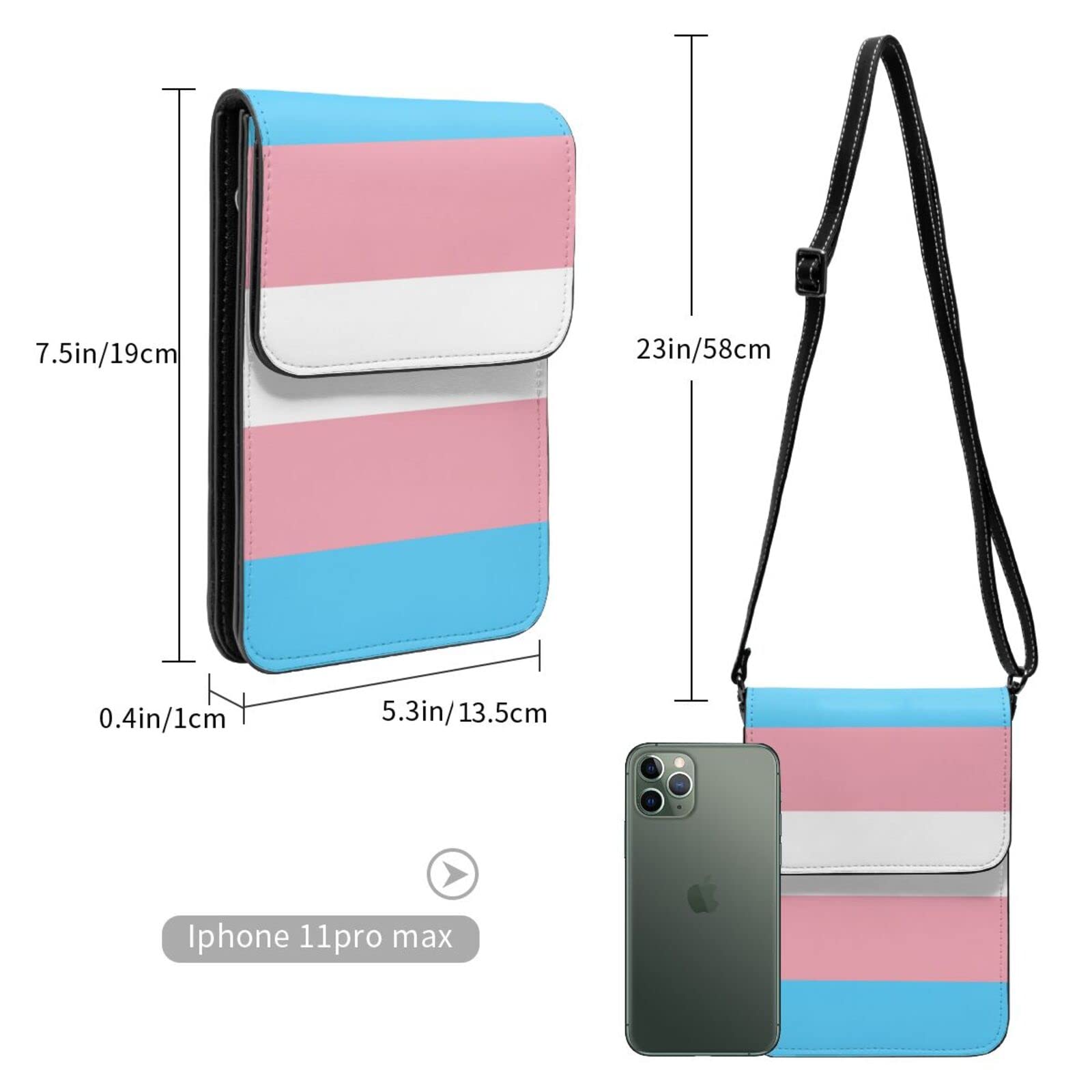 Small Crossbody Cell Phone Purses For Women Transgender Pride Flag Cute Wallet