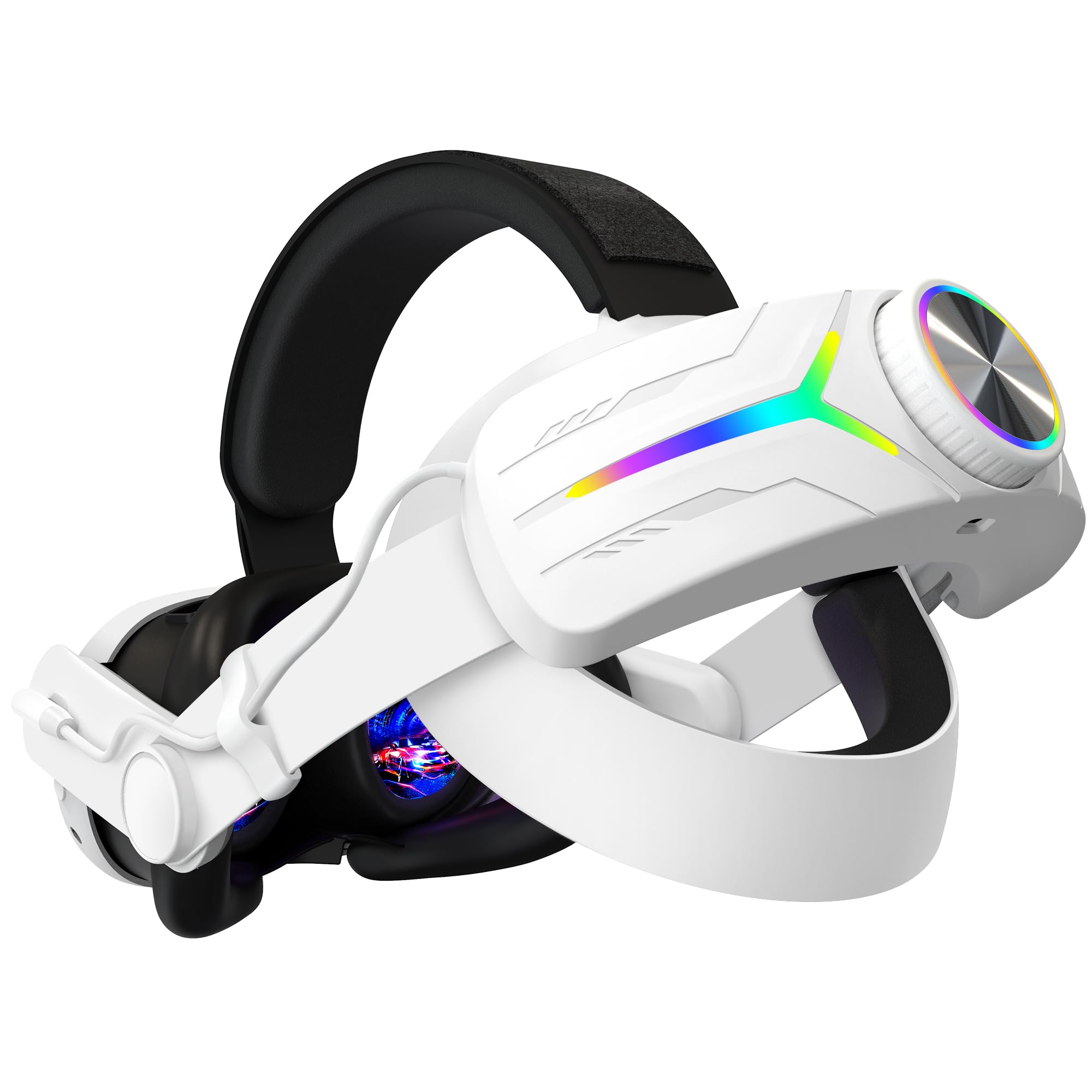 QWOS RGB Comfort Head Strap with 8000mAh Battery Compatible with Oculus Quest 2