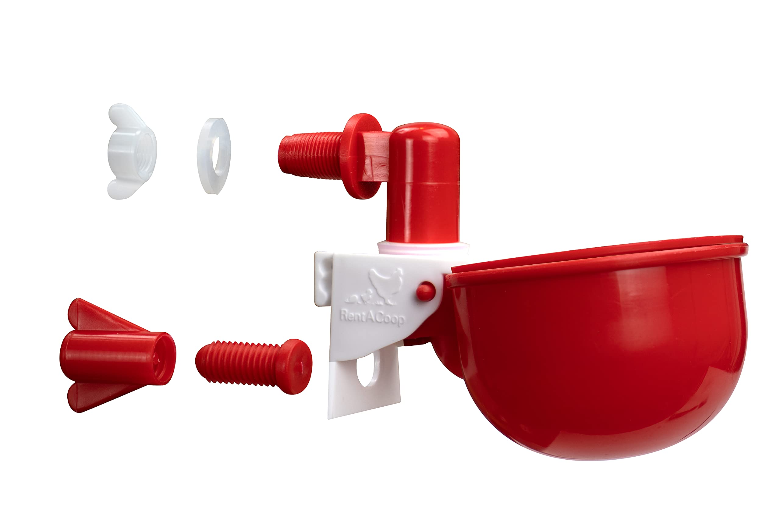 RentACoop DIY Automatic Chicken Waterer Cups for Any Chicken Watering System - Suitable for Tubing, Hardware Cloth, Buckets, Barrels, and More - Easy to Clean with Removable Cup Inserts - 7 Pack