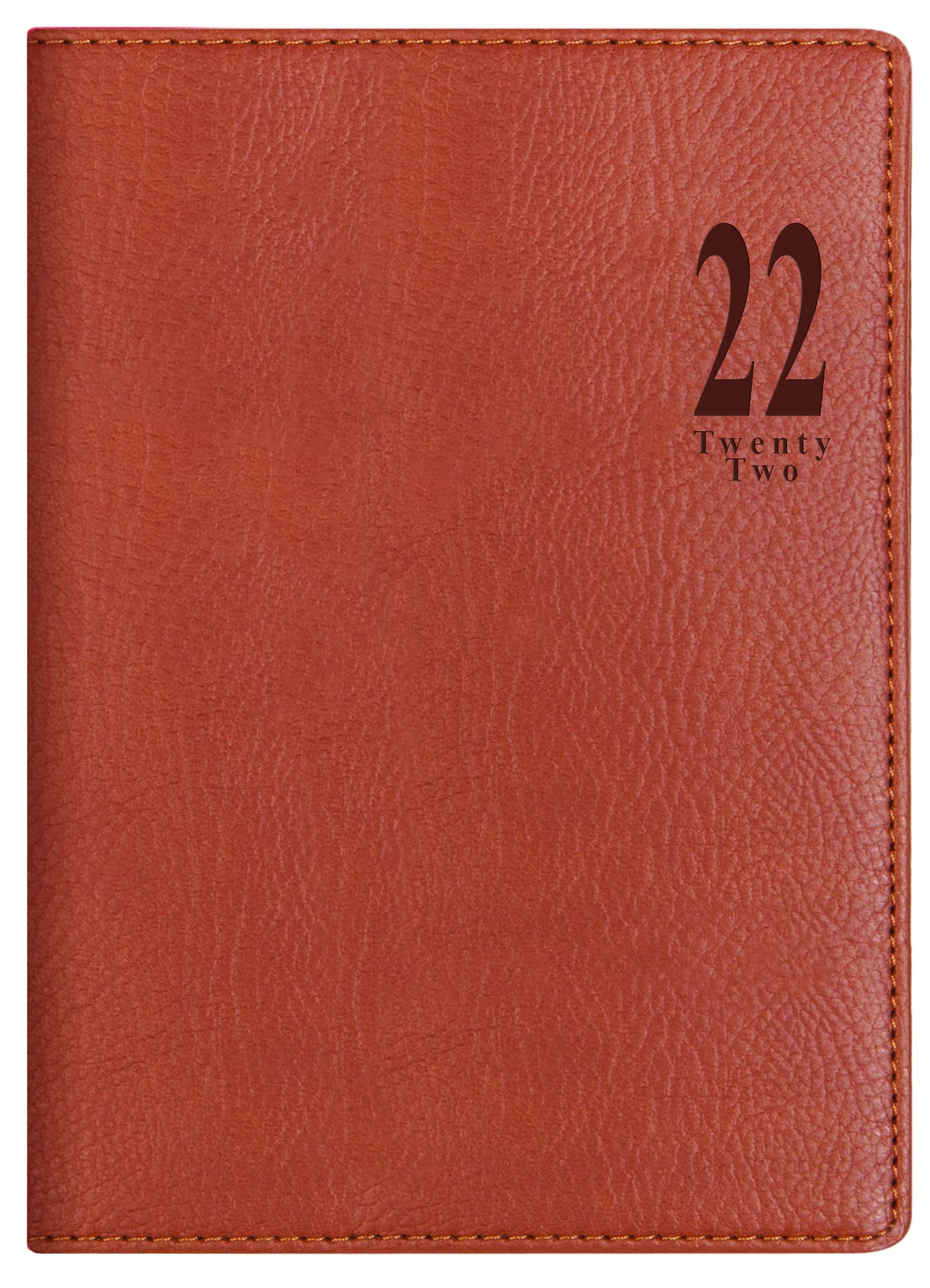 Letts of London Milano A5 day to a page 2022 diary - tan 22-080567