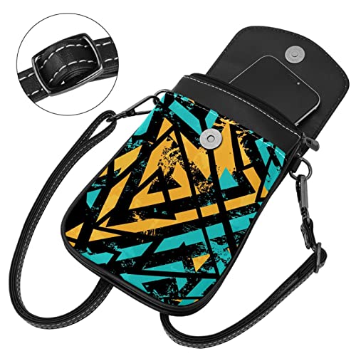 Small Crossbody Bag Color Geometry Cell Phone Purse Wallet