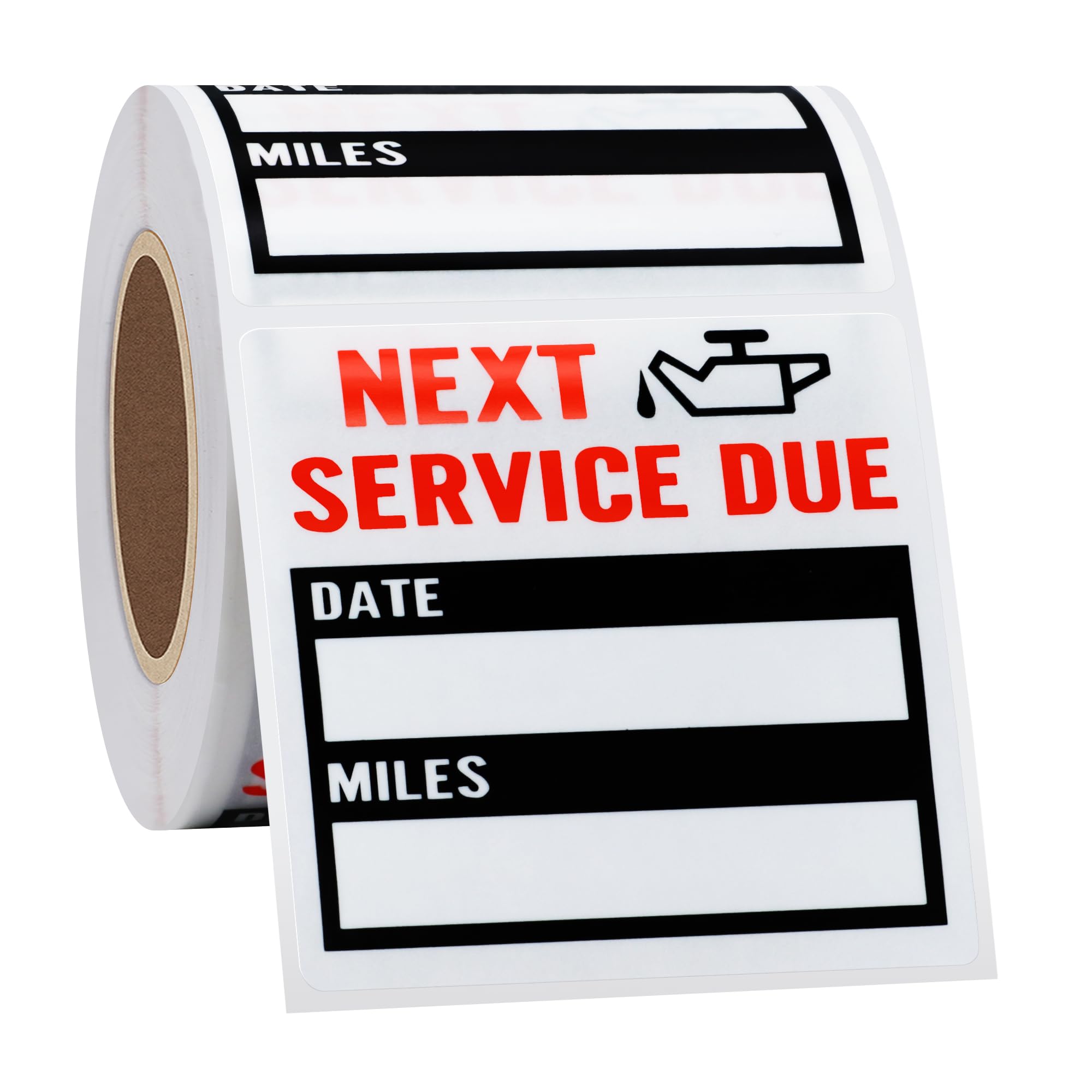 Hybsk Transparent Oil Change/Service Reminder Stickers 2"x2" Premium Quality 200pcs Clear PET Oil Change Stickers (Black)