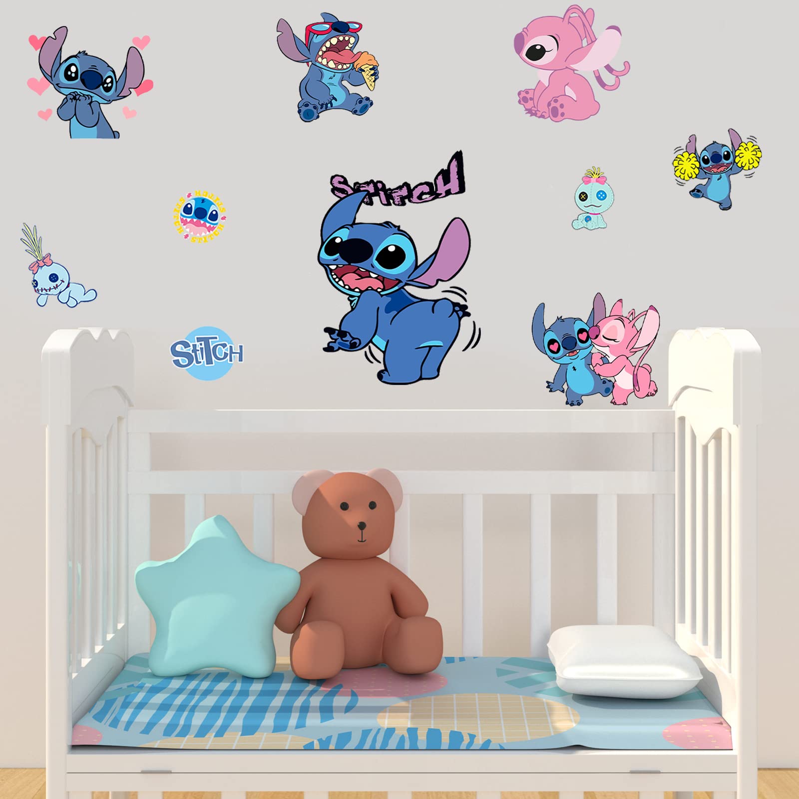 Stitch Vinyl Wall Art - Kid's Room Bathroom DIY Removable Wall Stickers Waterproof Self-Adhesive